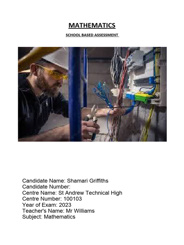 Mathematics School Based Assessment | PDF | Electrical Wiring | Ac ...