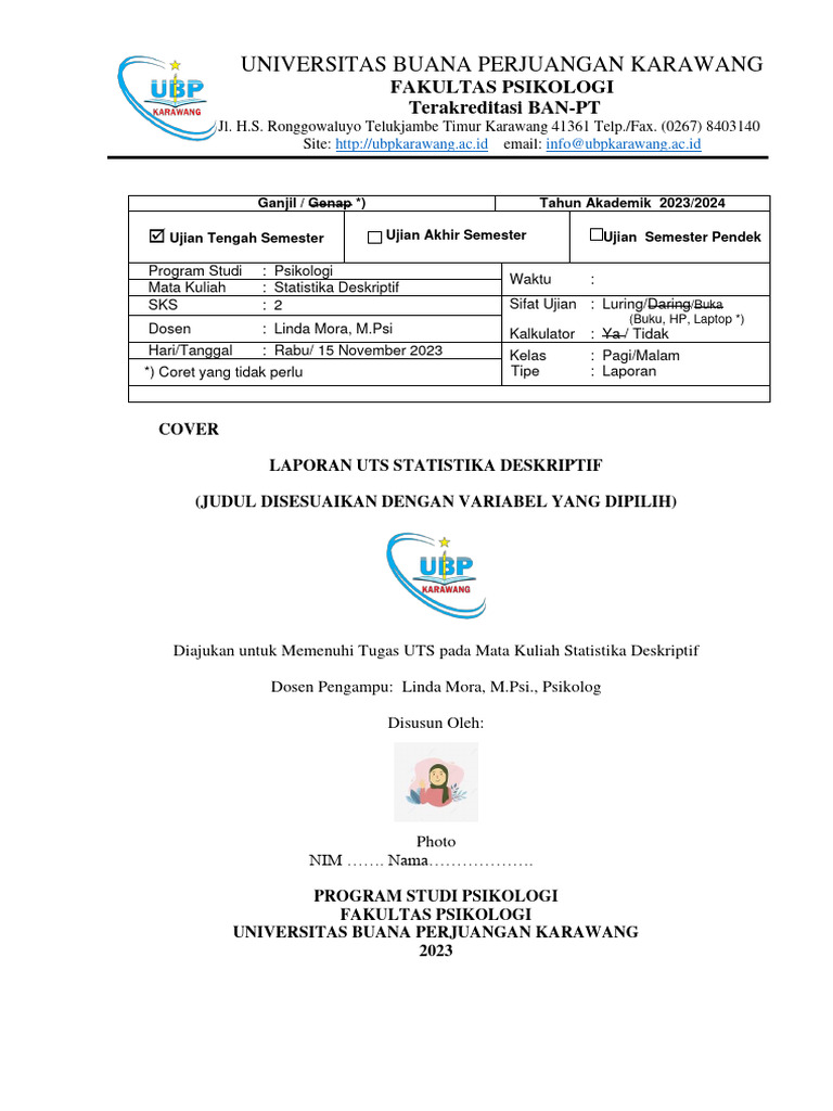 (Statistika Deskriptif) Format Laporan Uts Ganjil Ta 2023-2024 (Linda ...
