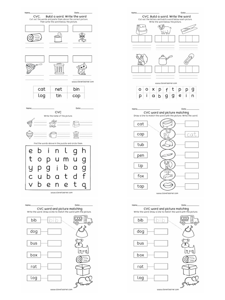 CVC Build A Word Preschool Worksheet 1 (6 Files Merged) | PDF CVC Build A Word Preschool Worksheet 1 (6 Files Merged) | PDF