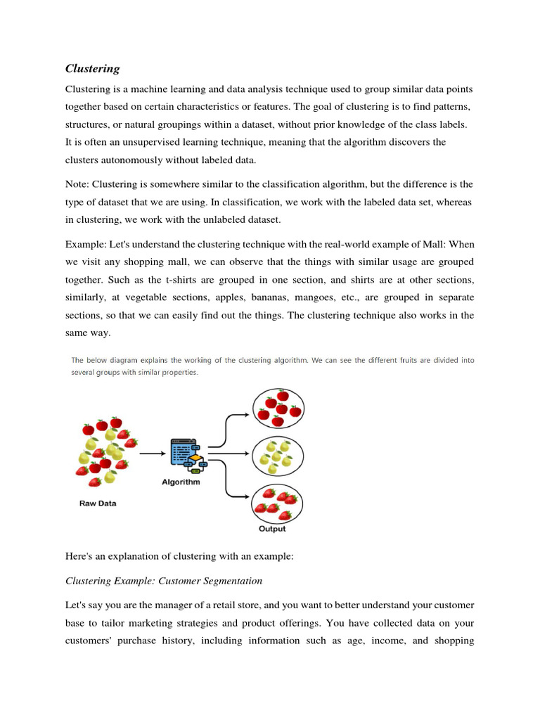 Clustering | PDF | Cluster Analysis | Machine Learning