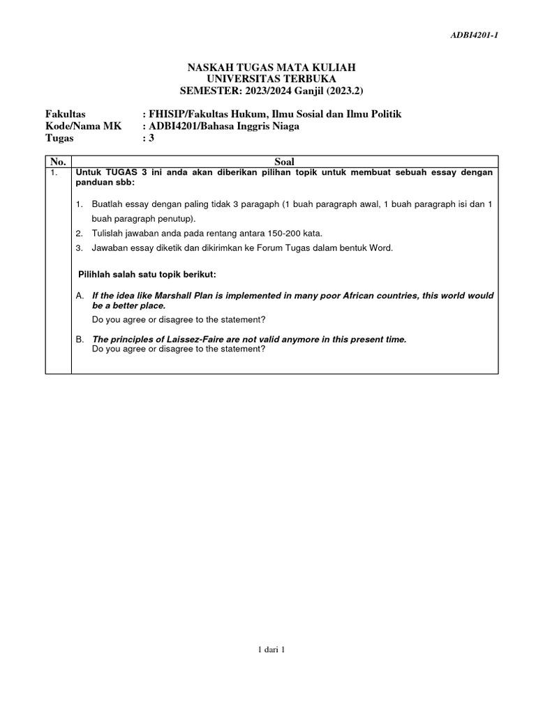 Soal Adbi4201 Tmk3 1 | PDF