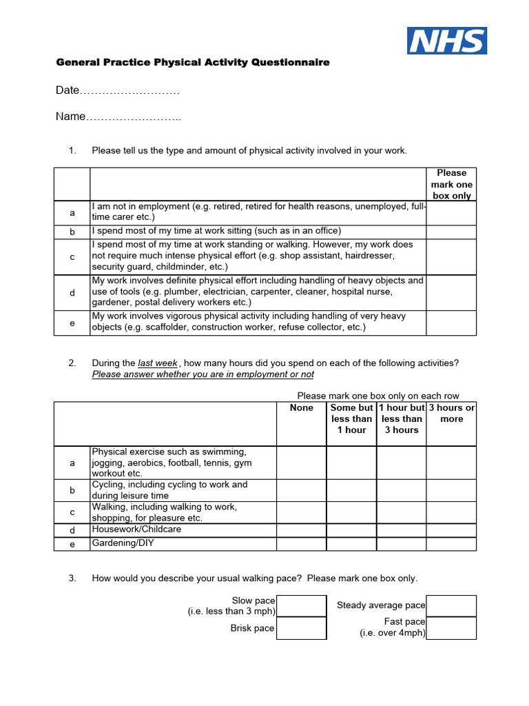 General Practice Physical Activity | PDF | Health Care | Physical Exercise