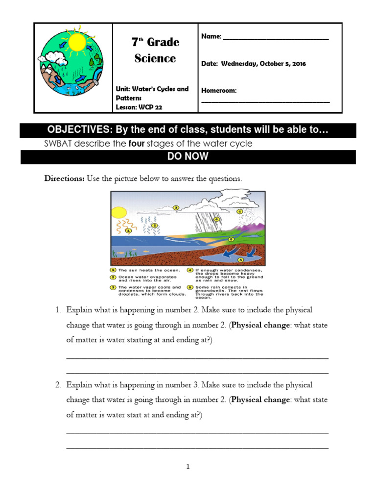 Water Cycle Review | PDF | Evaporation | Water Cycle