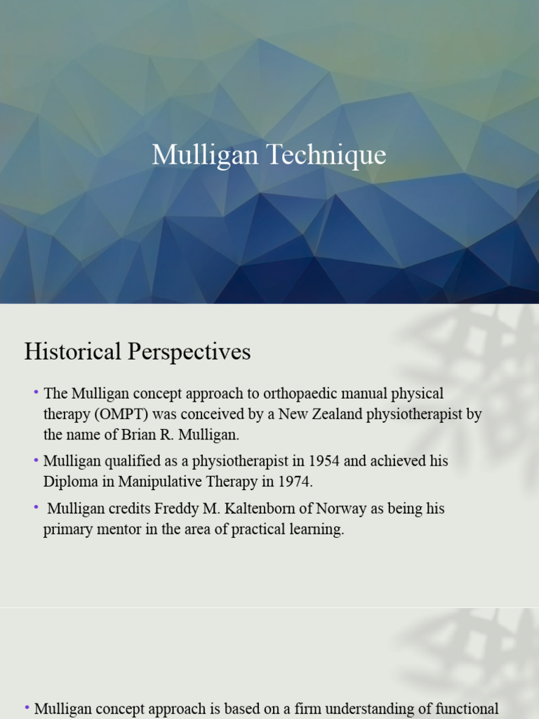 Overview of the Mulligan Technique | PDF | Physical Therapy | Manual ...