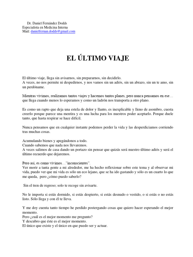 Reflexiones sobre el Último Viaje | PDF