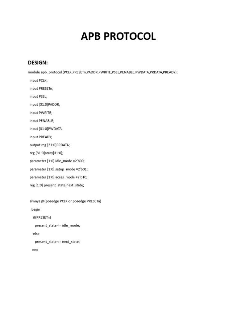Apb Protocol | PDF | Computer Engineering | Computer Programming