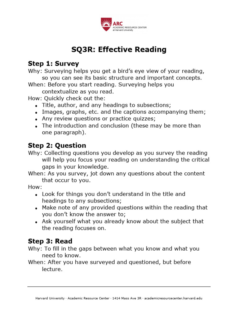 Sq3r Reading Strategy | PDF | Intelligence | Behavior Modification