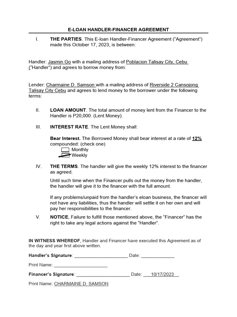 Eloan Financer Handler | PDF | Finance & Money Management