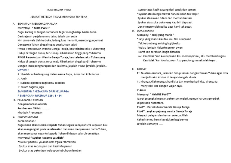 TATA IBADAH PWGT | PDF