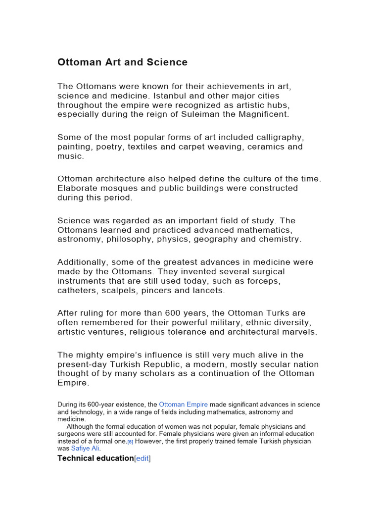 Ottoman Art and Science | Download Free PDF | Ottoman Empire