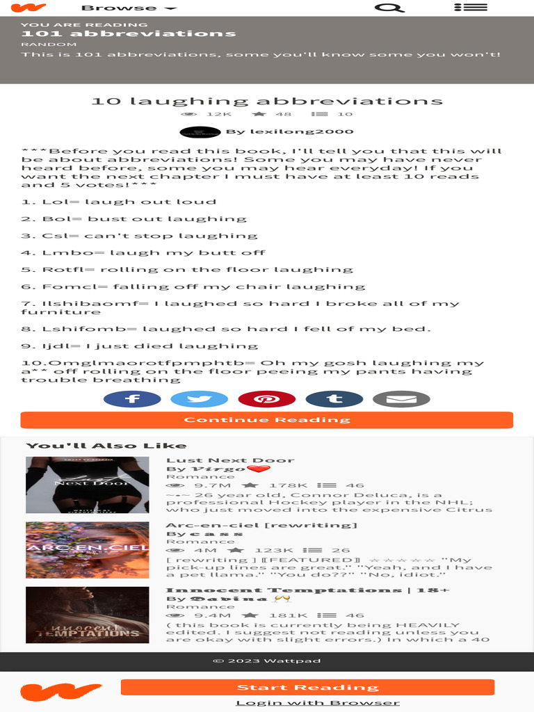 101 Abbreviations - 10 Laughing Abbreviations - W | PDF