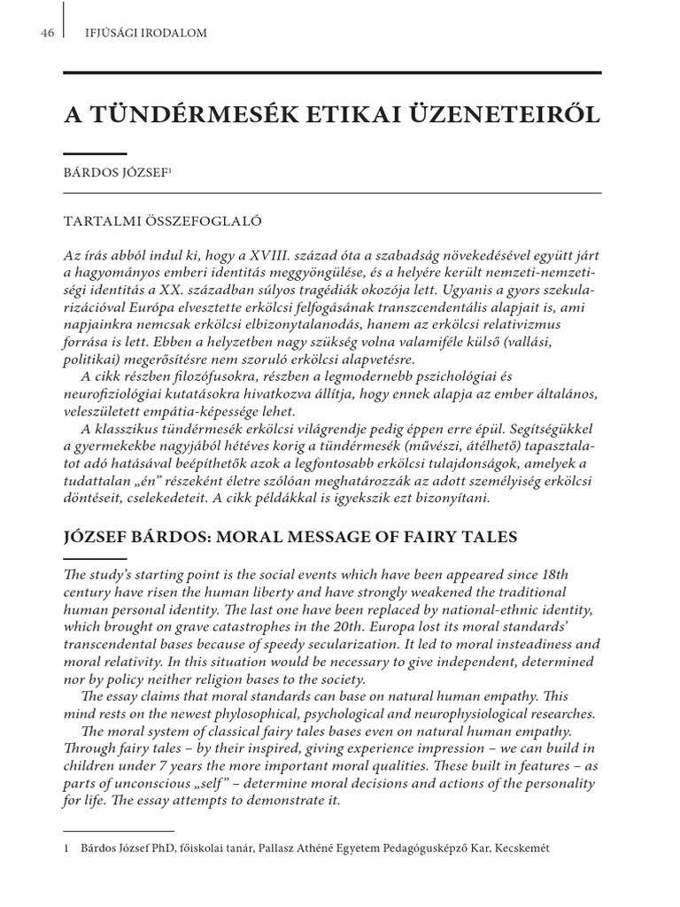 A Mese Szerepe A Nevelésben Oktatásban2 | PDF