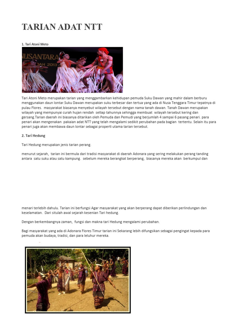 Tarian Adat NTT | PDF