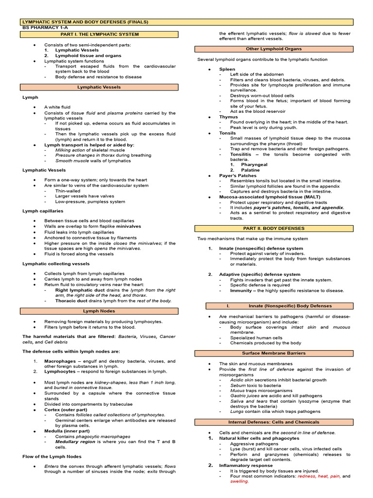 The Lymphatic System | PDF | Lymphatic System | Immune System