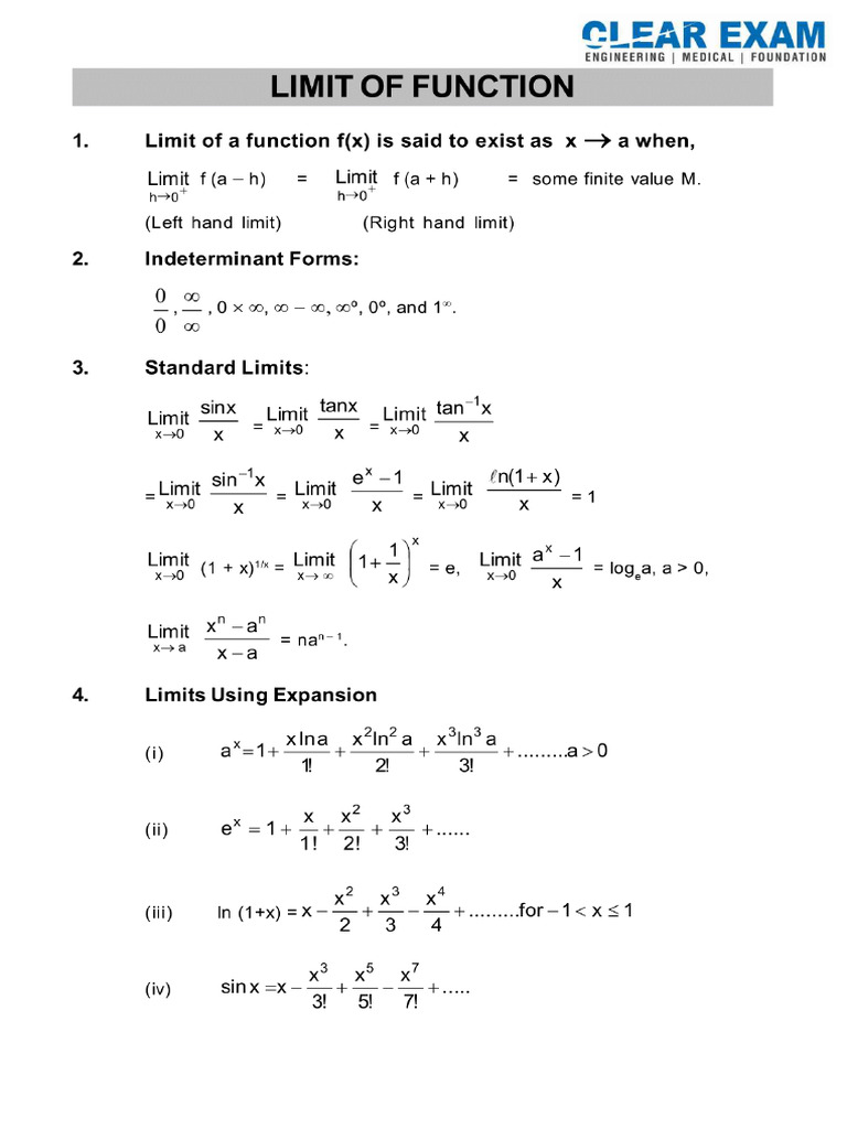Limits of Function | PDF