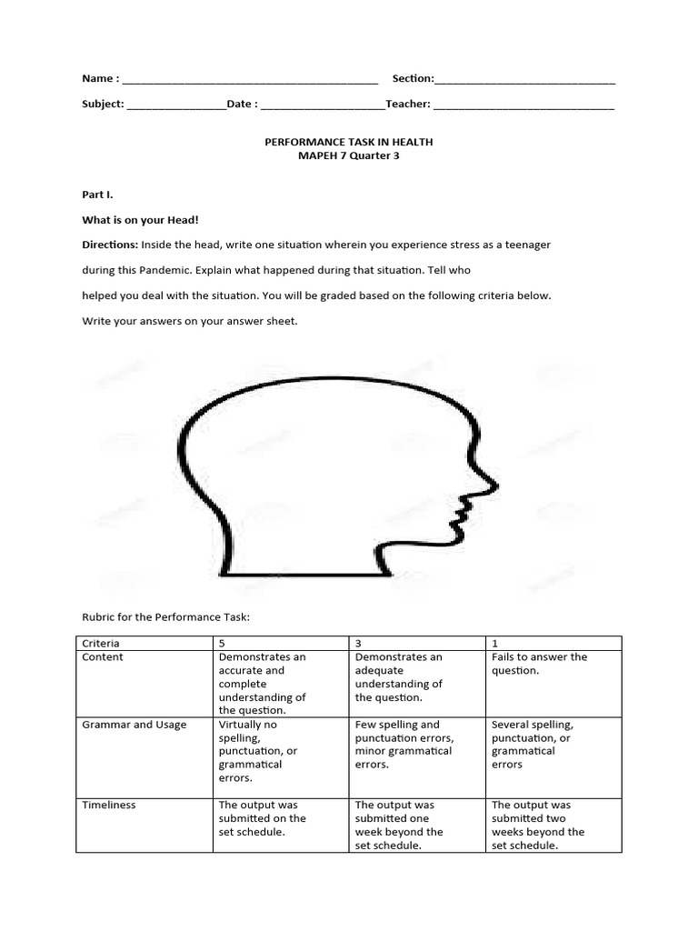 PERFORMANCE TASK in HEALTH Q3 | PDF | Grammar | Human Communication