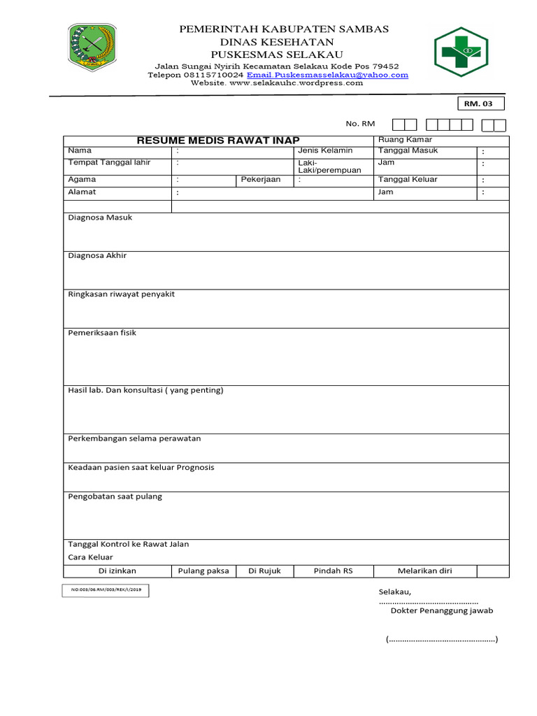 3.resume Medis Rawat Inap PDF | PDF
