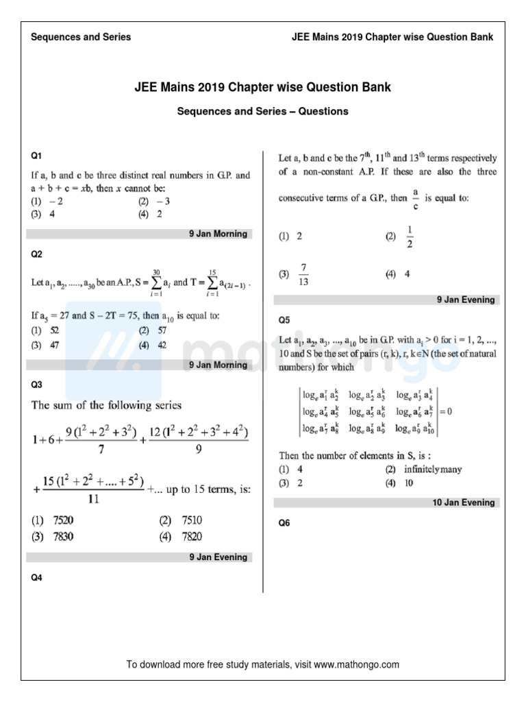 Sequences and Series | PDF | Elementary Mathematics | Mathematics