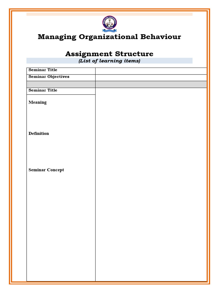 Assignment Format | PDF