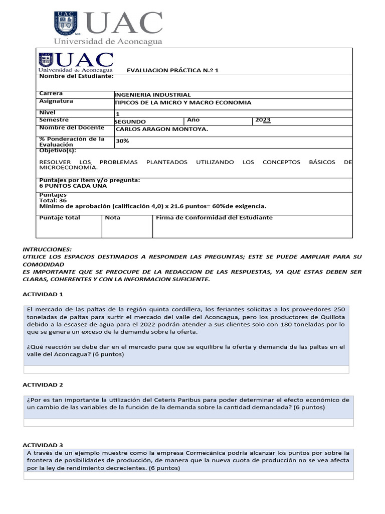Evaluacion Práctica #1 Tomima 9124 Unidad 1 | PDF | Capital (economía ...