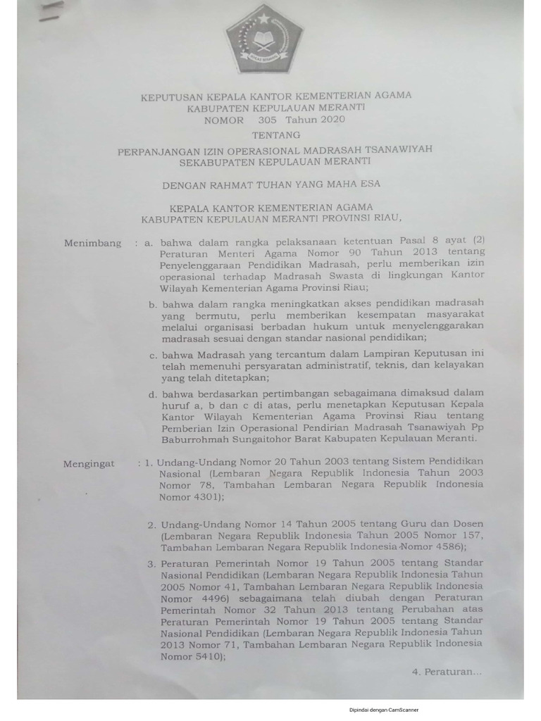 SK Izin Operasional | PDF