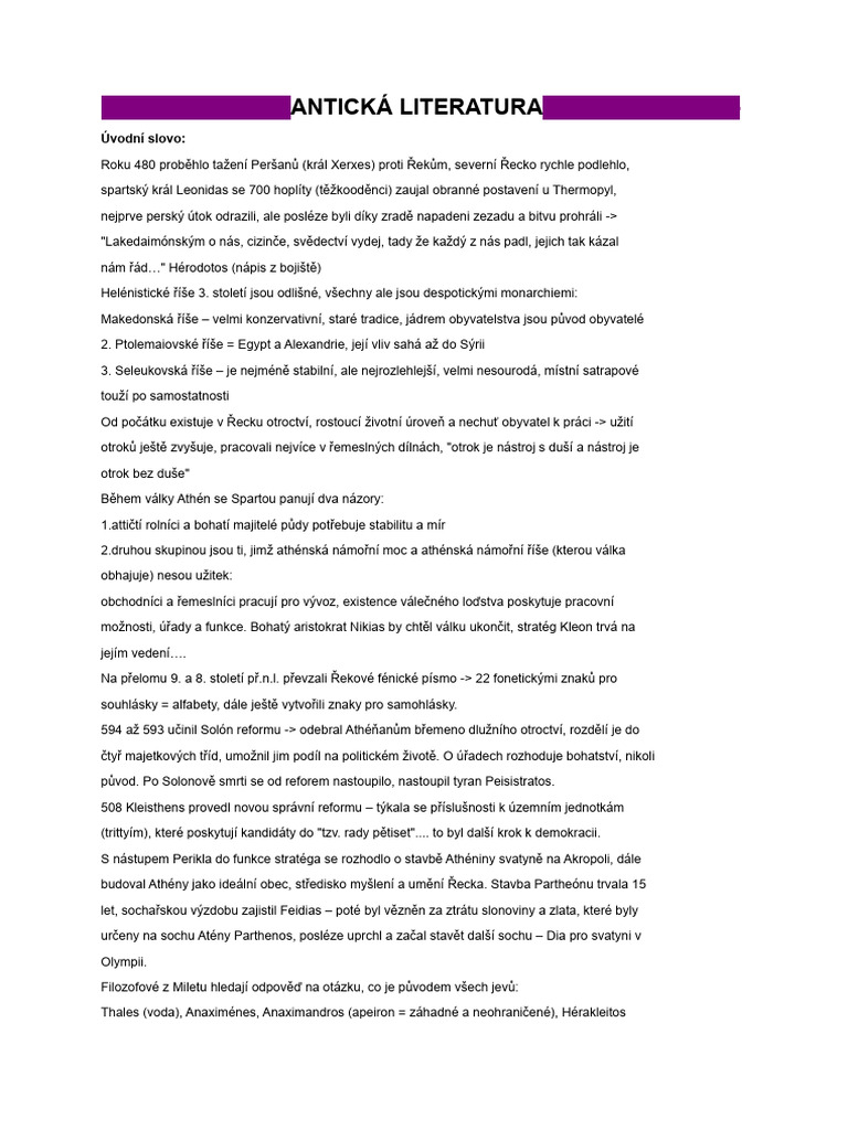 Anticka Literatura | PDF