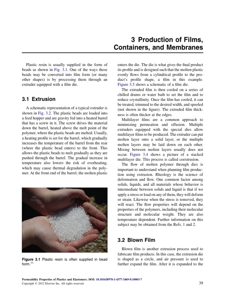 3 - Production of Films Containers - 2012 - Permeability Properties of Plastics | PDF | Plastic ...