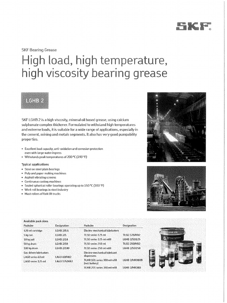 SKF LGHB 2 Grease Specification | PDF