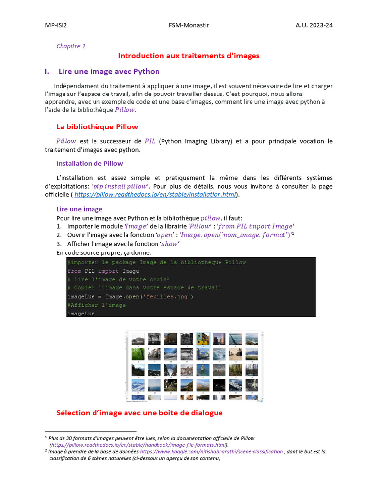 Lecture et Traitement d'Images Python | PDF | Loi normale | Gris