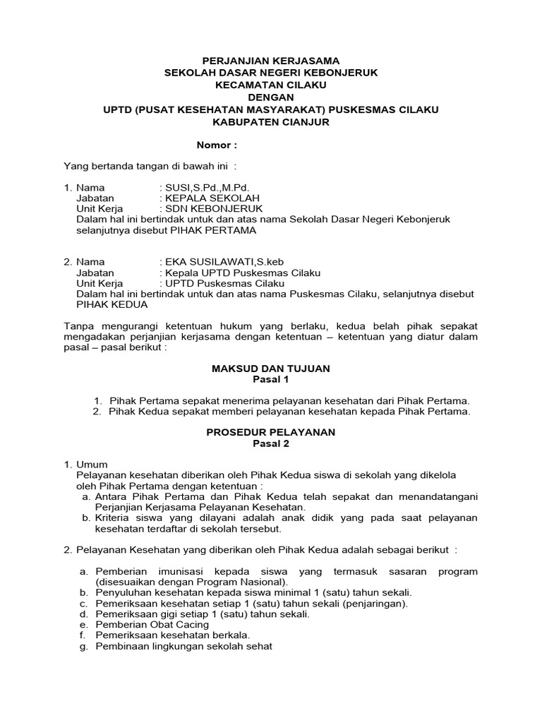 Mou SD | PDF | Ilmu Sosial