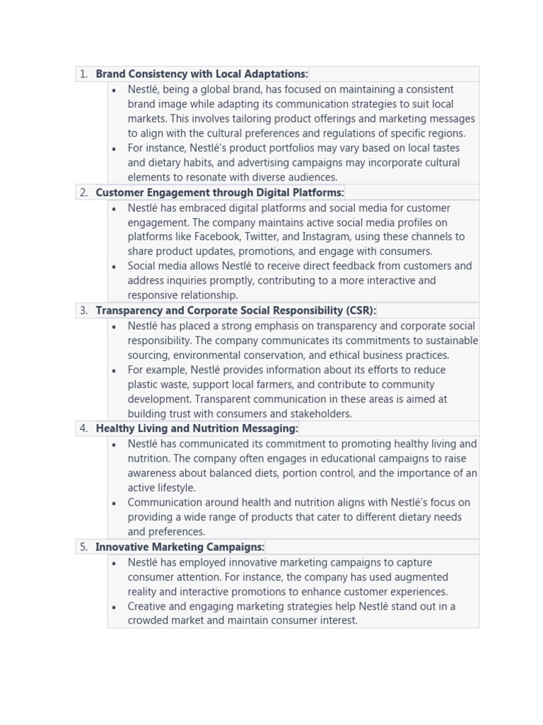Communication Strategies of NESTLE | PDF | Social Media | Popular Culture & Media Studies