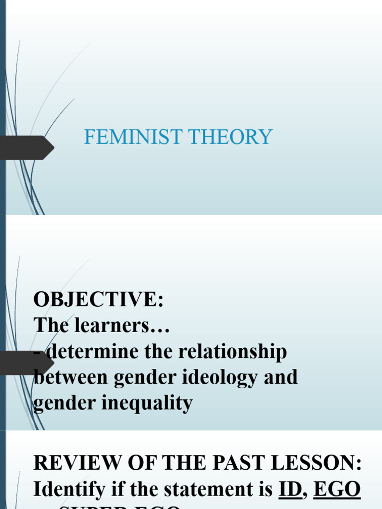 Topic 8 - Feminist Theory | PDF | Id | Gender