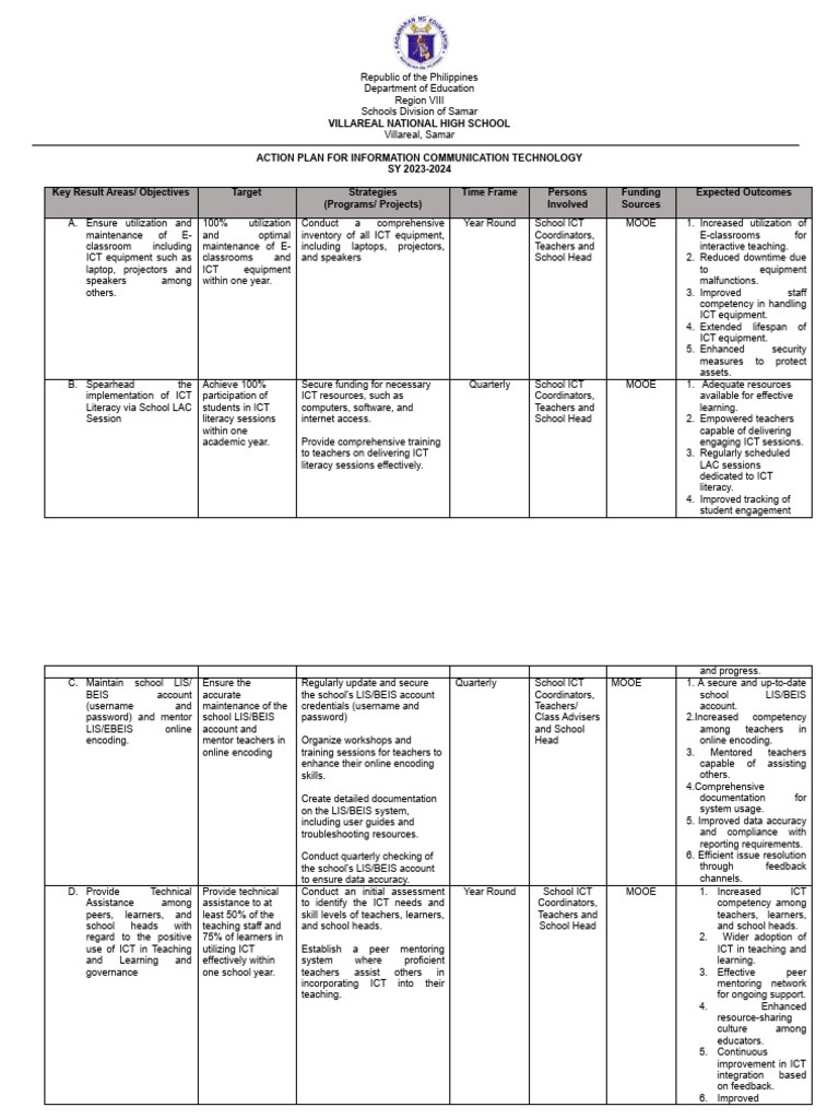 Action Plan | PDF | Information And Communications Technology ...