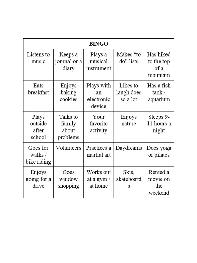 Bingo Perdev Activity | PDF
