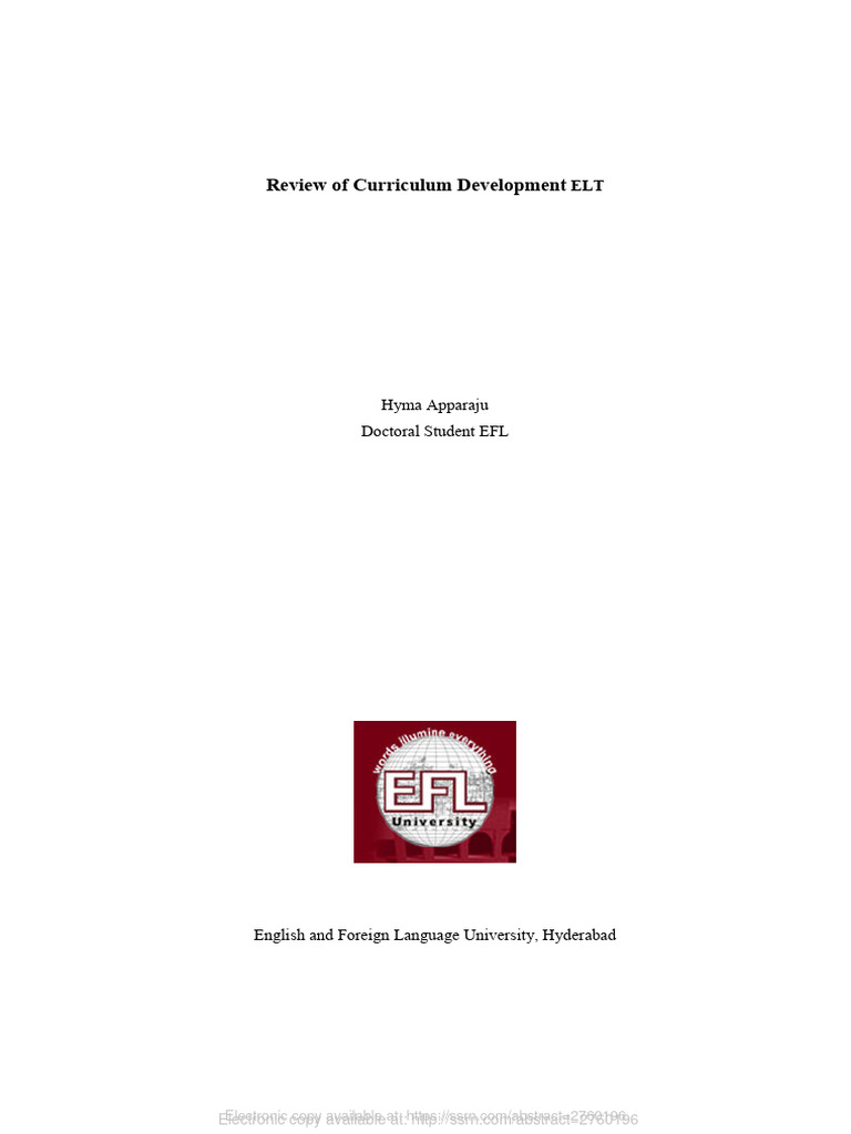 Curriculum Development in ELT | PDF | Curriculum | Learning