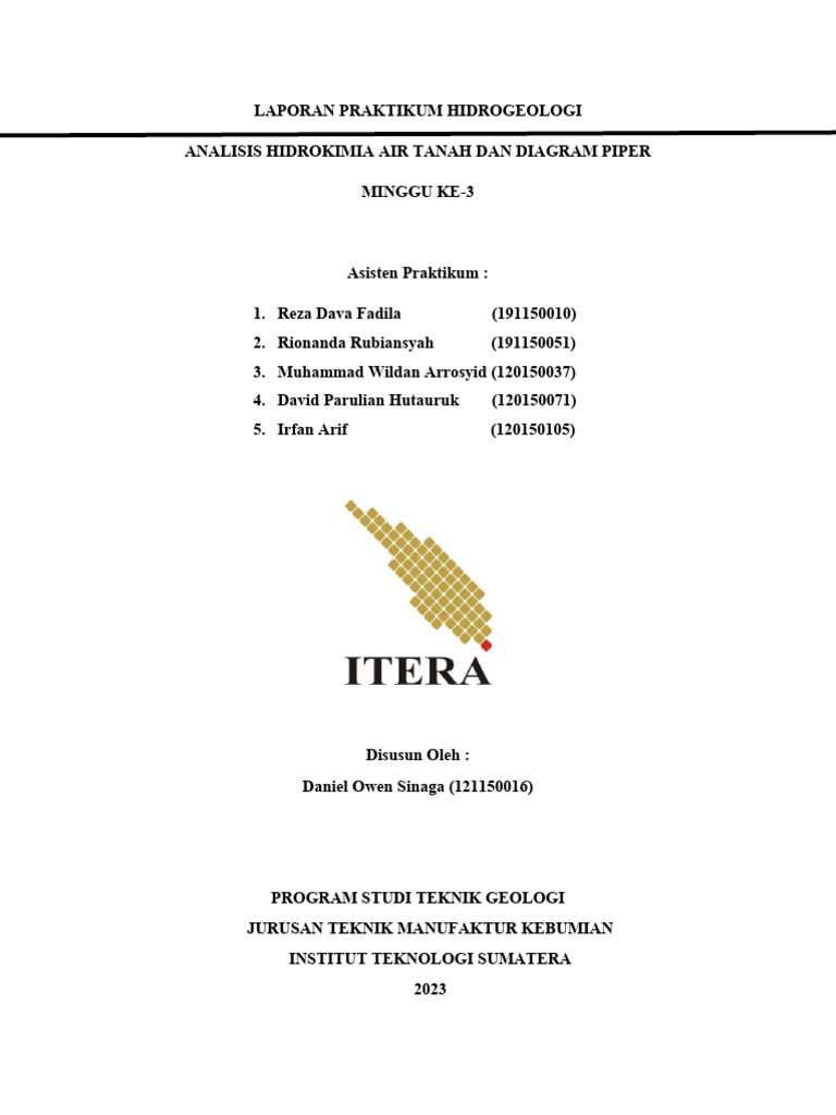 Daniel Owen Sinaga - 121150016 - Laporan Akhir Praktikum Hidrogeologi - Modul 4 | PDF ...