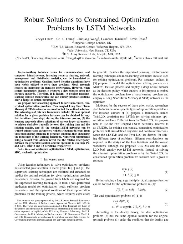 Constr Opt by LSTMs MILCOM21 Submitted | PDF | Mathematical ...