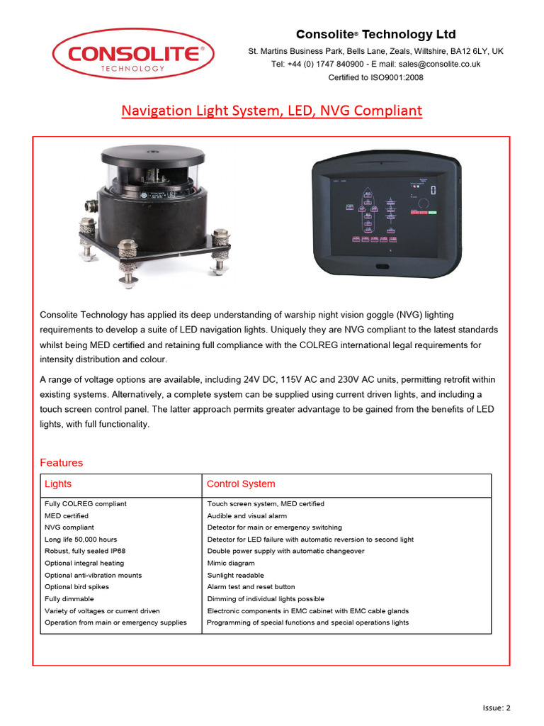 Data 18 Navigation Light System LED NVG Datasheet Rev 2 | PDF | Power ...