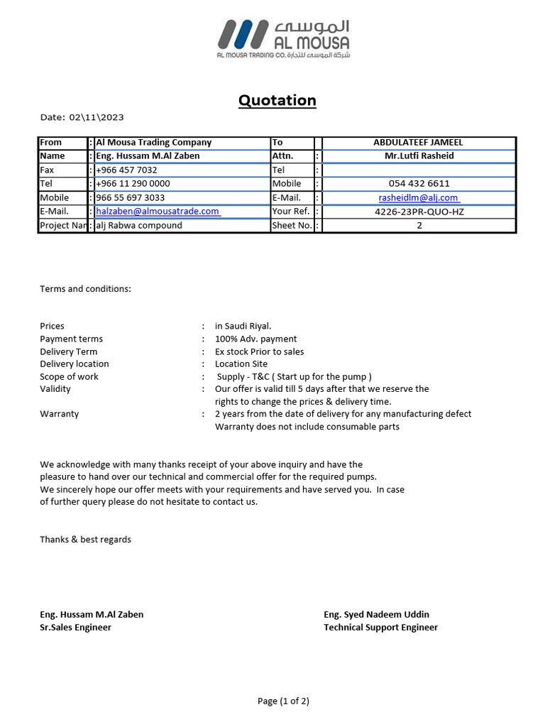 4226 23PR Quo HZ | PDF