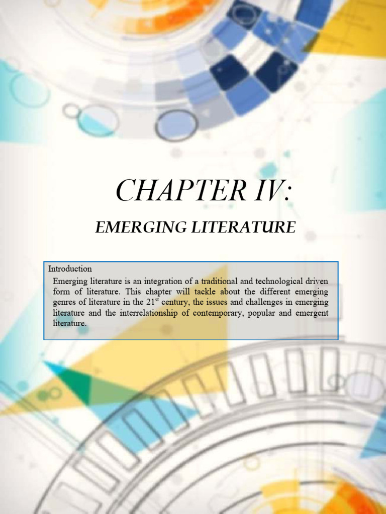 Chapter Iv Emerging Literature | PDF | Creative Nonfiction | Narration