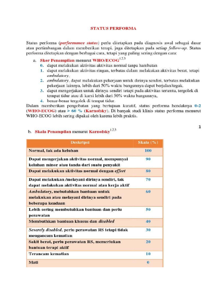 Karnofsky Score | PDF