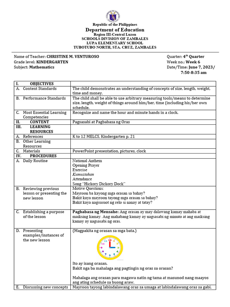COT - Lesson Plan | PDF