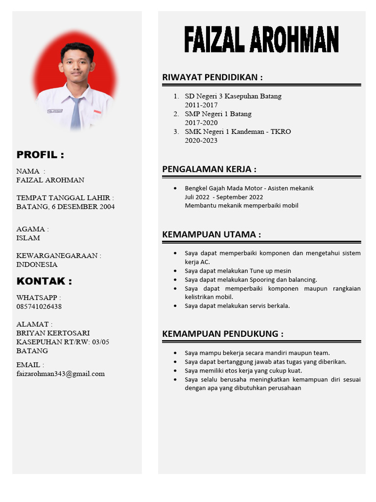 CV Faiz | PDF