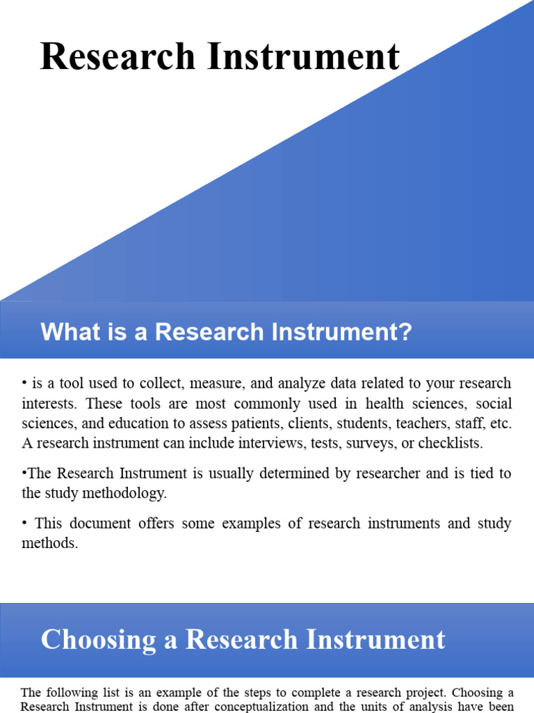 Research Instrument REPORT | PDF | Methodology | Interview