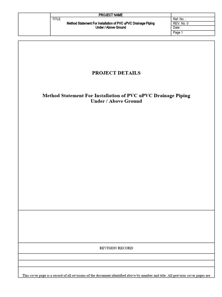PVC uPVC Drainage Piping Method | PDF | Pipe (Fluid Conveyance ...
