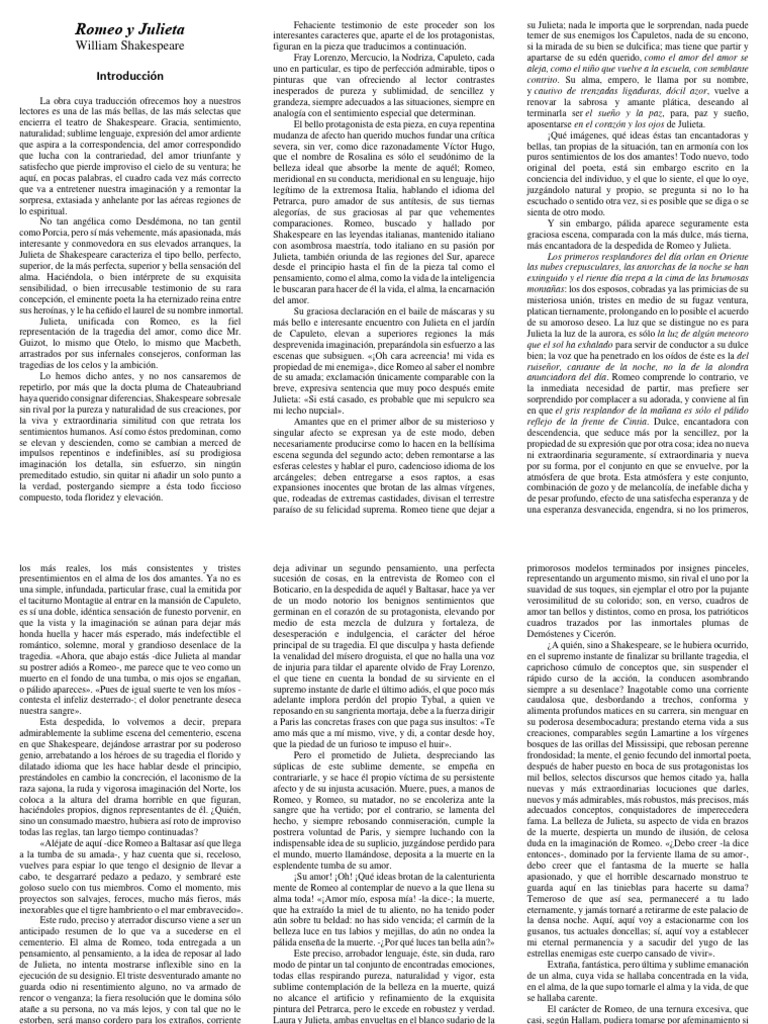 Romeo y Julieta - William Shakespeare | Descargar gratis PDF | Romeo y Julieta | William Shakespeare