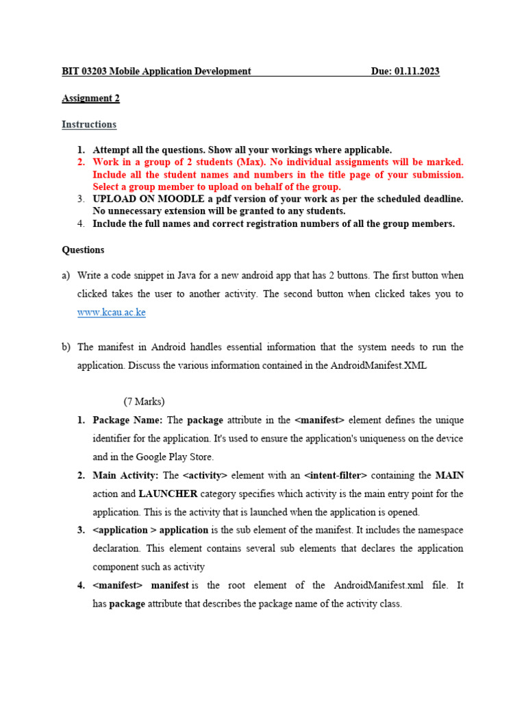 Assignment 2 | PDF | Android (Operating System) | Application Software