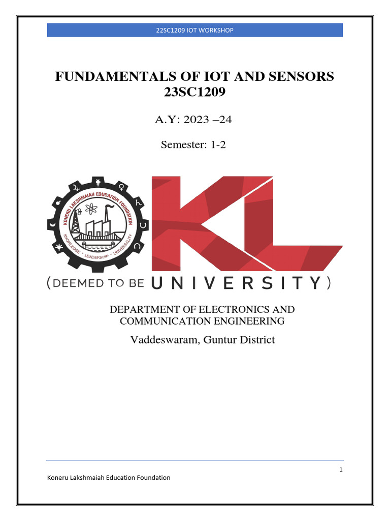 Lab Manual - FIS | PDF | Arduino | Microcontroller Lab Manual - FIS | PDF | Arduino | Microcontroller