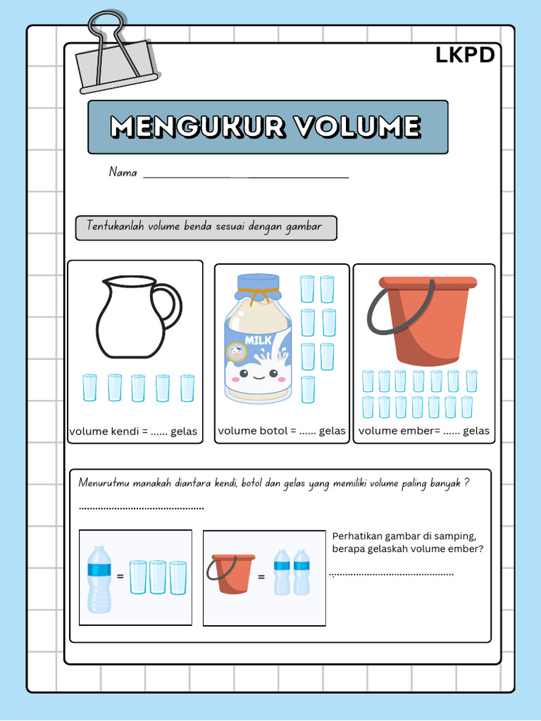 LKPD Pengukuran Luas dan Volume Kelas 4 | PDF