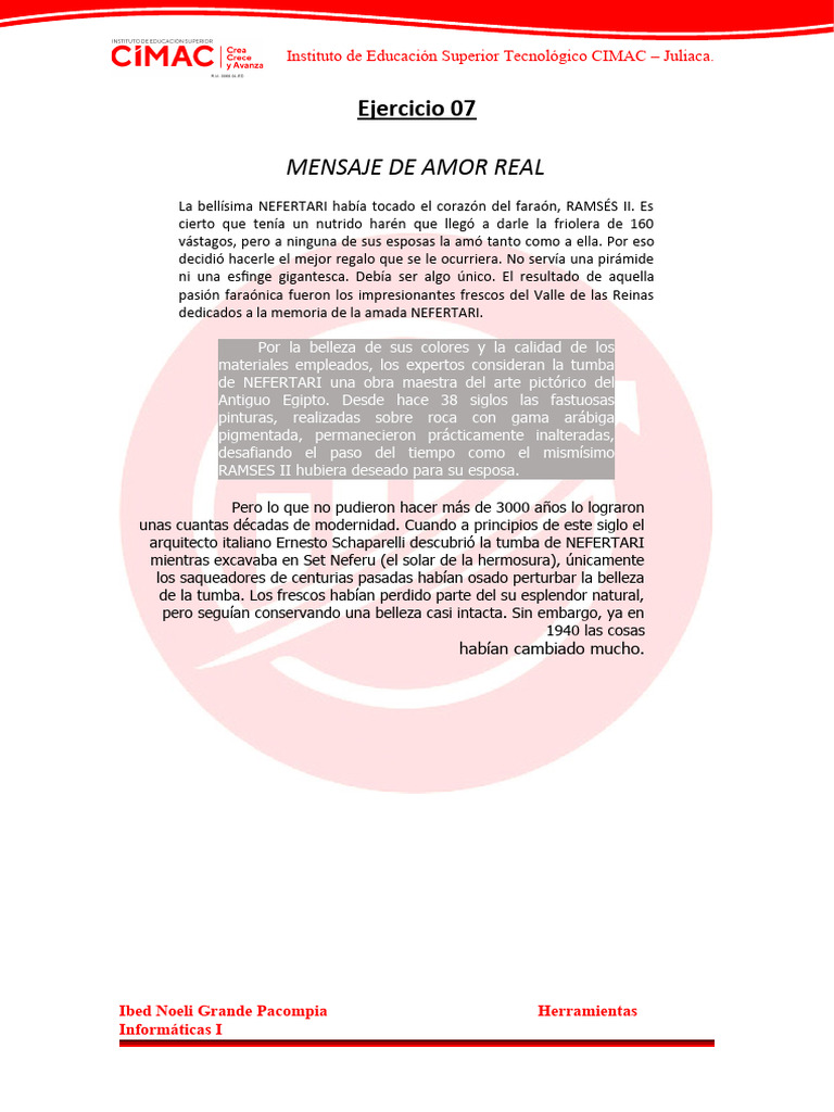 Ejercicio 07 - 10 Word Completo | PDF